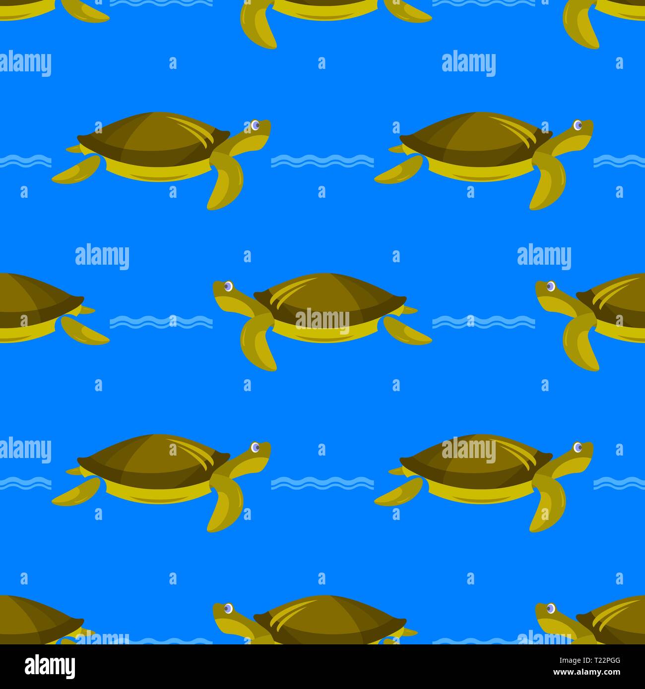 Ocean Turtle Seamless Pattern. Sea Graphic Simple Animal Texture Stock ...