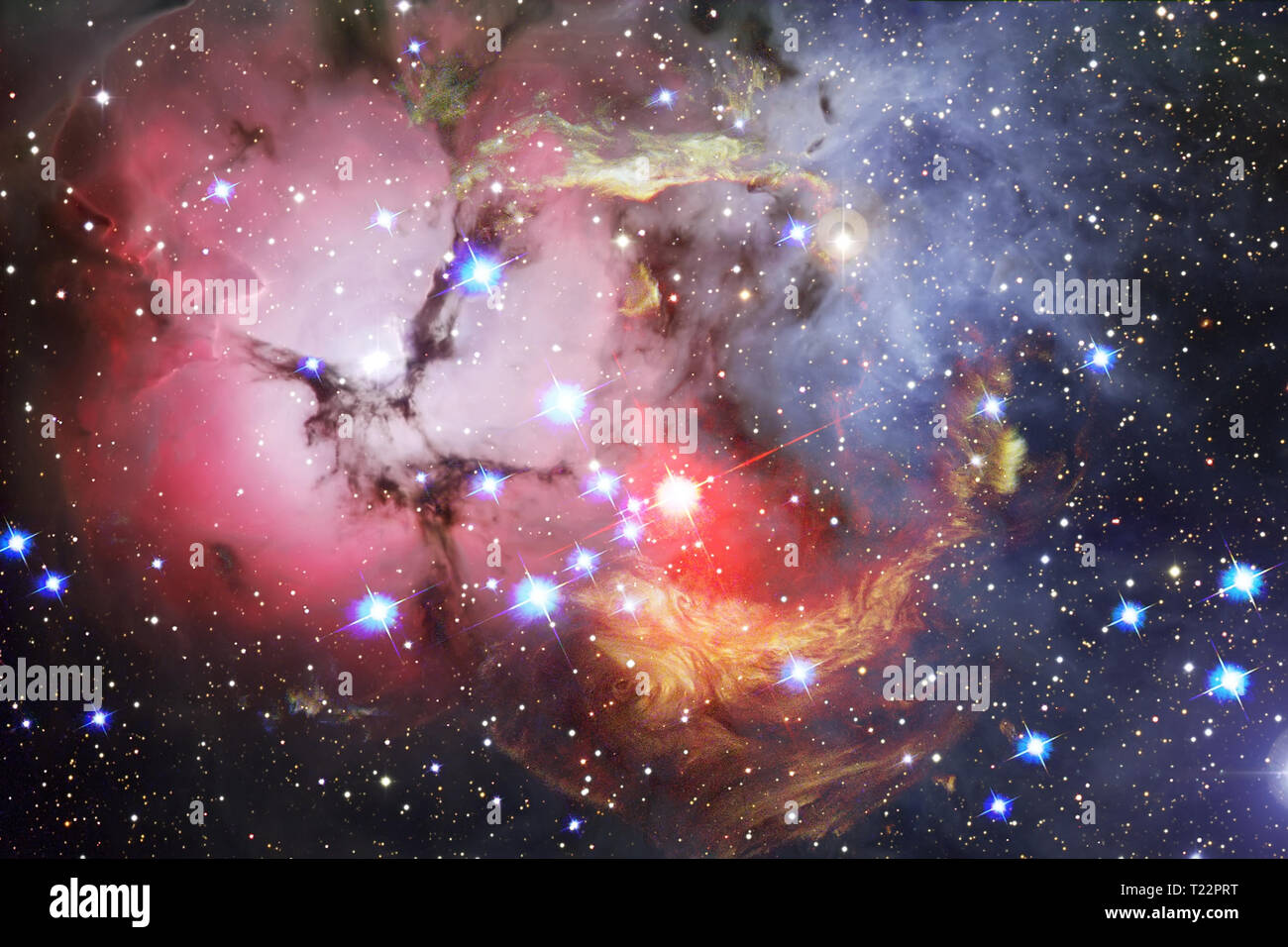 Infinite beautiful cosmos background with nebula and stars. Elements of ...