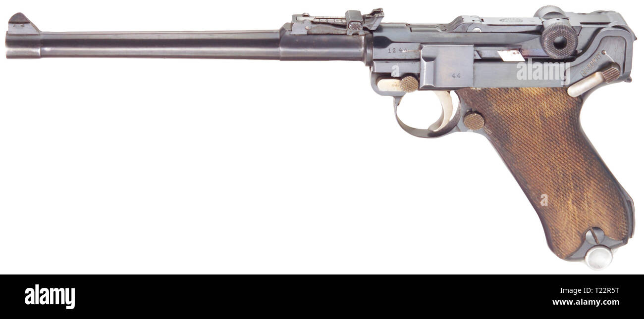Small arms, pistols, Luger Pistol 08 Parabellum, caliber 9 mm ...