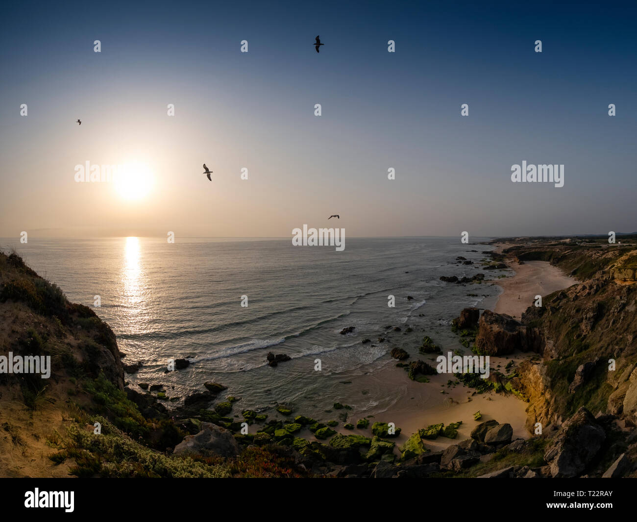 Portugal, Alentejo, beach at sunset Stock Photo - Alamy