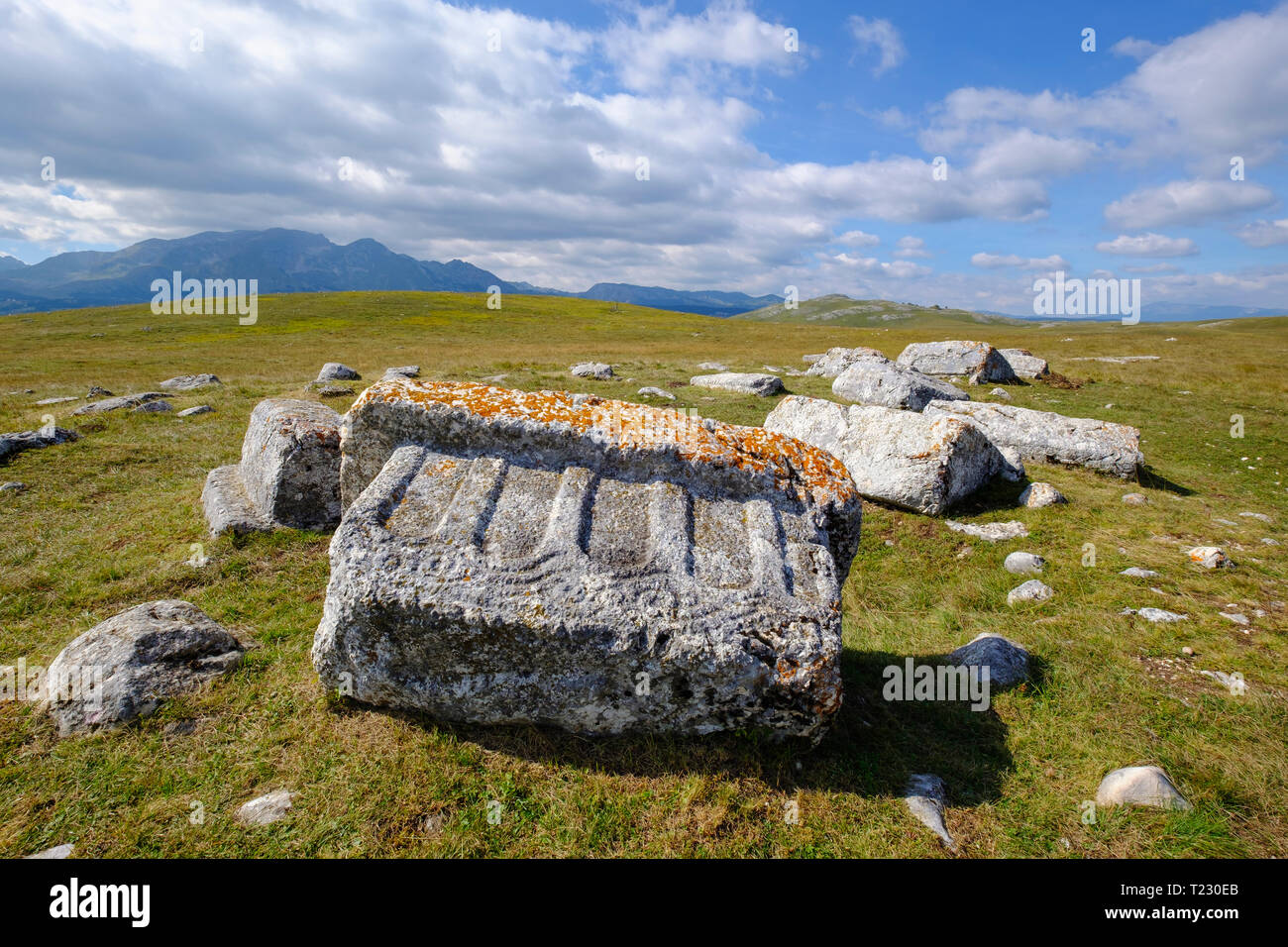 Montenegro, Zabljak province, Necropolis of the Bogomils, gravestones ...