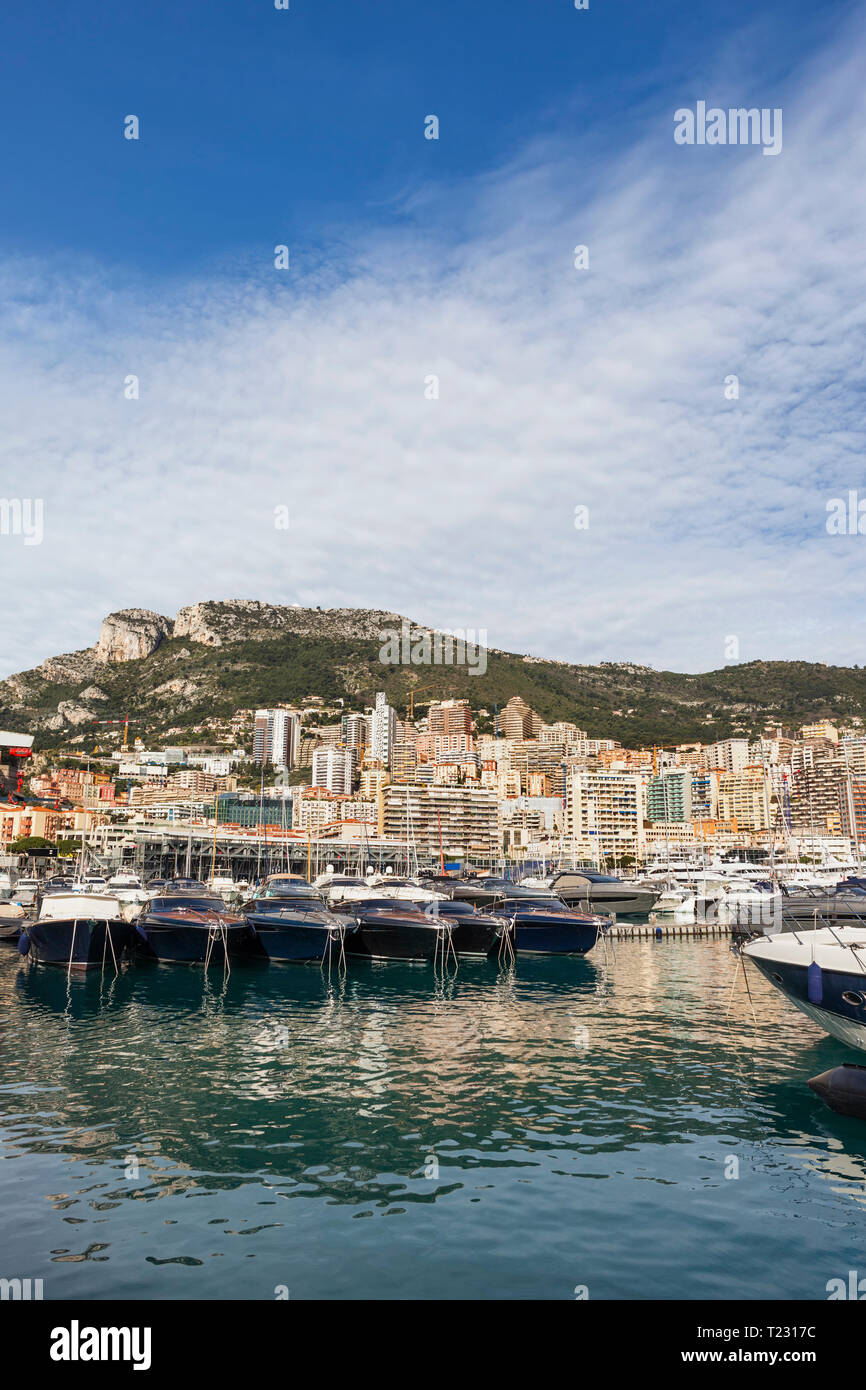 Principality of Monaco, Monaco, Monte Carlo, View from Port Hercule ...