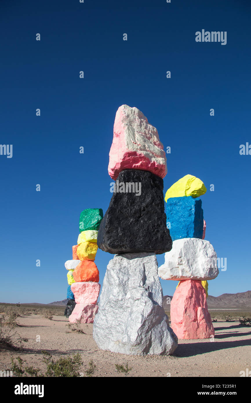 7 magic mountains sculpture Stock Photo - Alamy