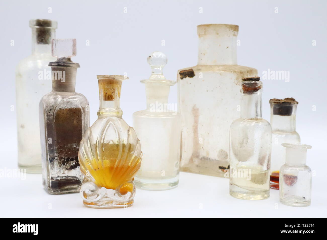 Antique Medicine Bottles, 1800s Victorian Era Stock Photo - Alamy