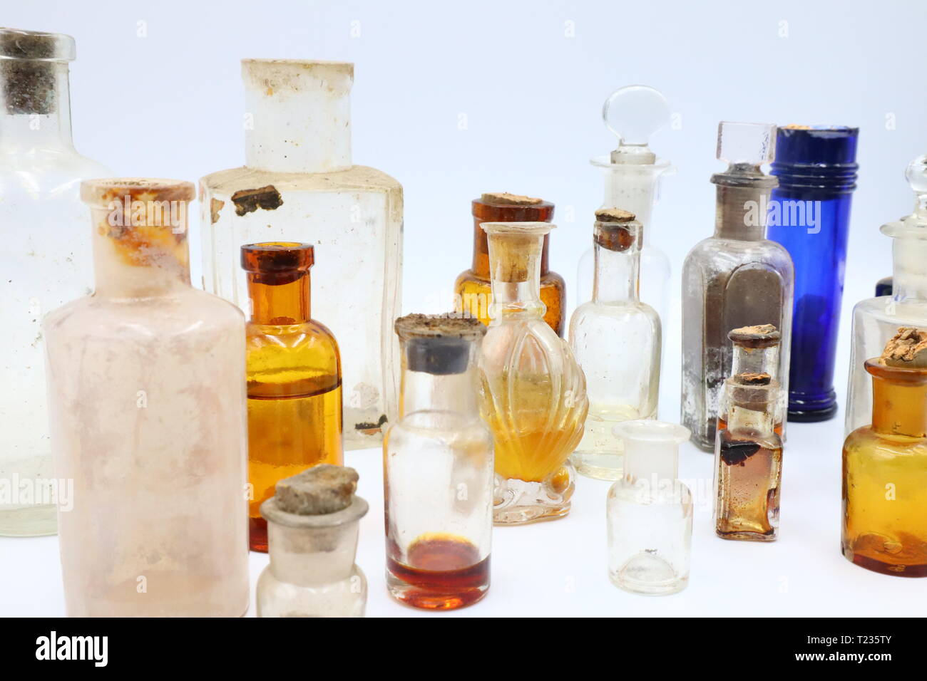 Antique Medicine Bottles, 1800s Victorian Era Stock Photo - Alamy