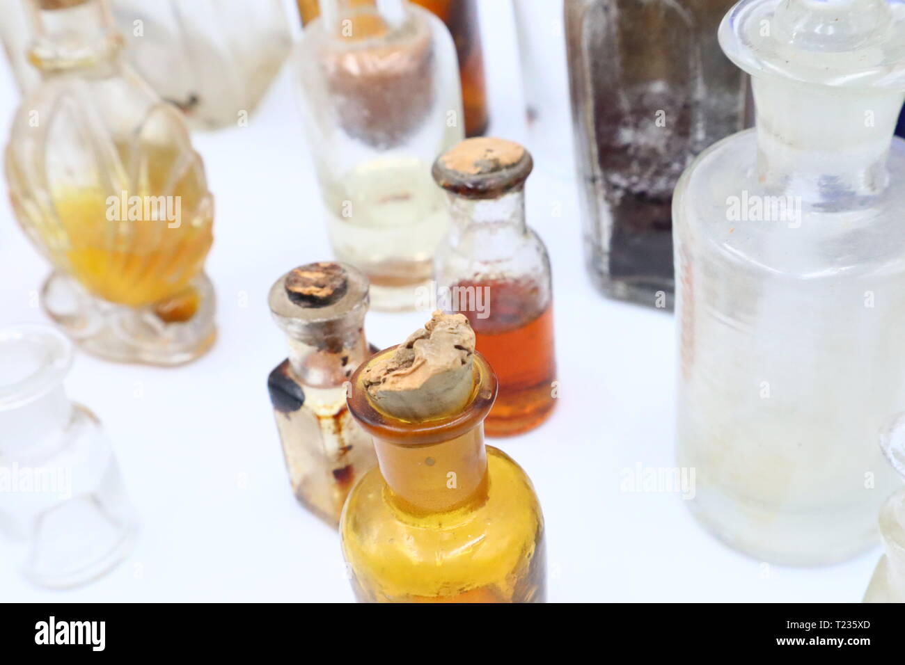 Antique Medicine Bottles, 1800s Victorian Era Stock Photo - Alamy