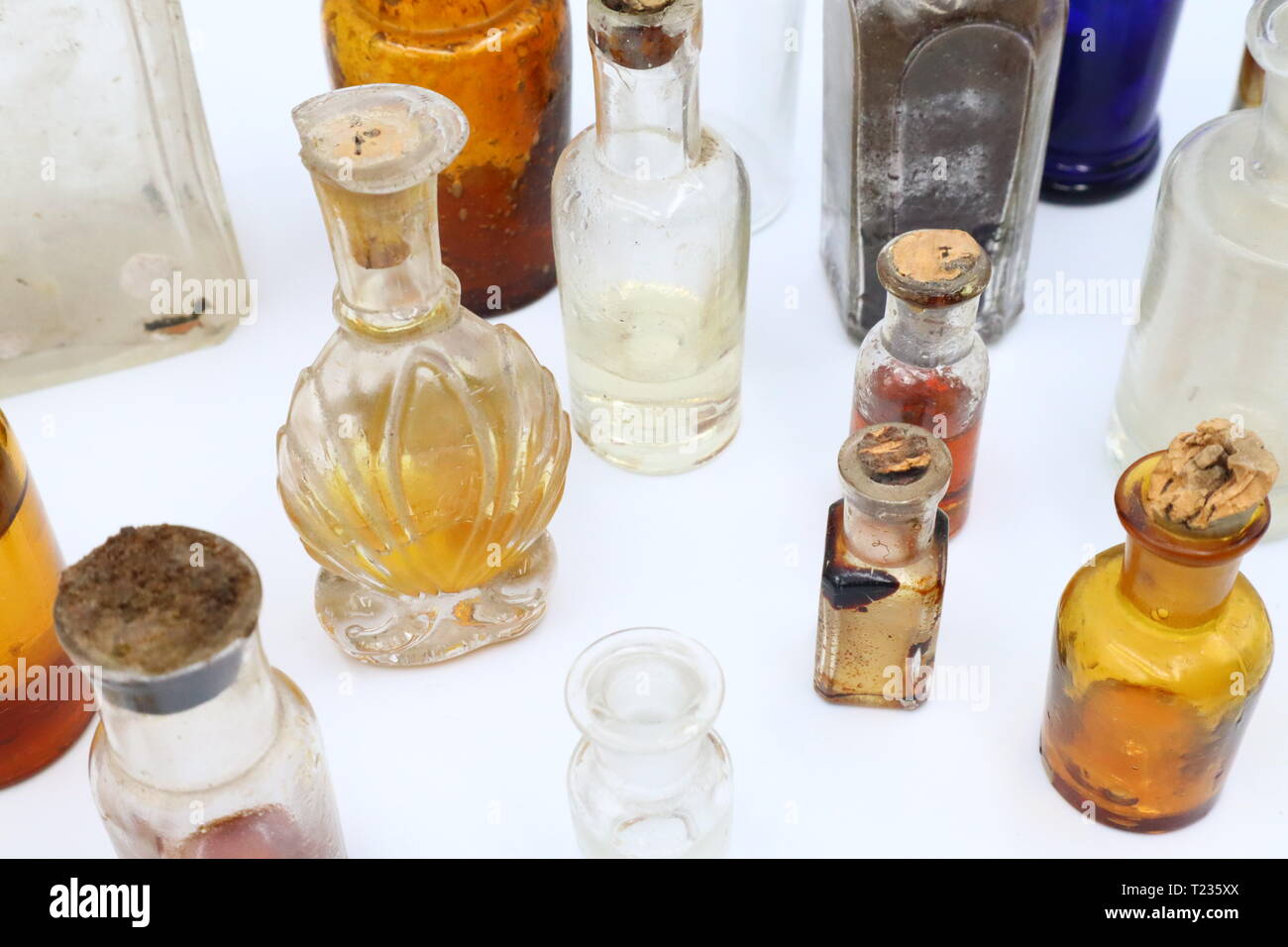Antique Medicine Bottles, 1800s Victorian Era Stock Photo - Alamy