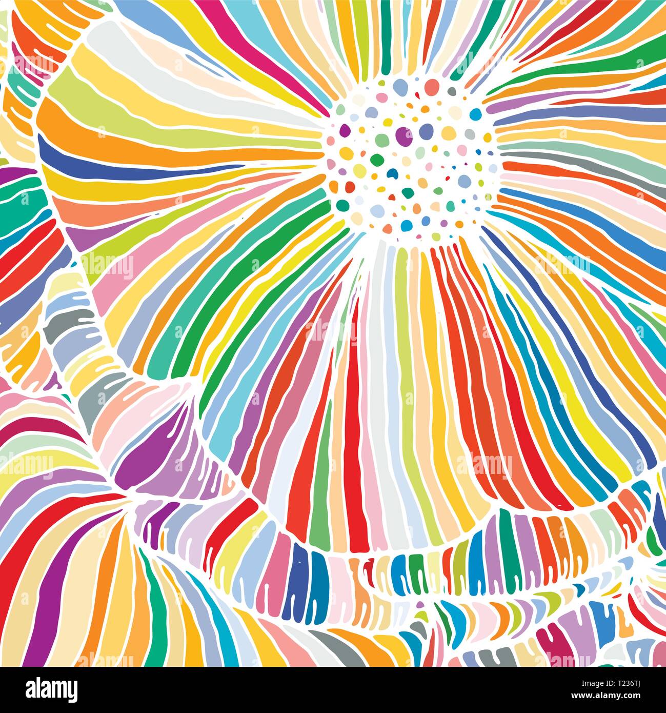 Vector doodle outline abstract ornamental flowers stripe background ...