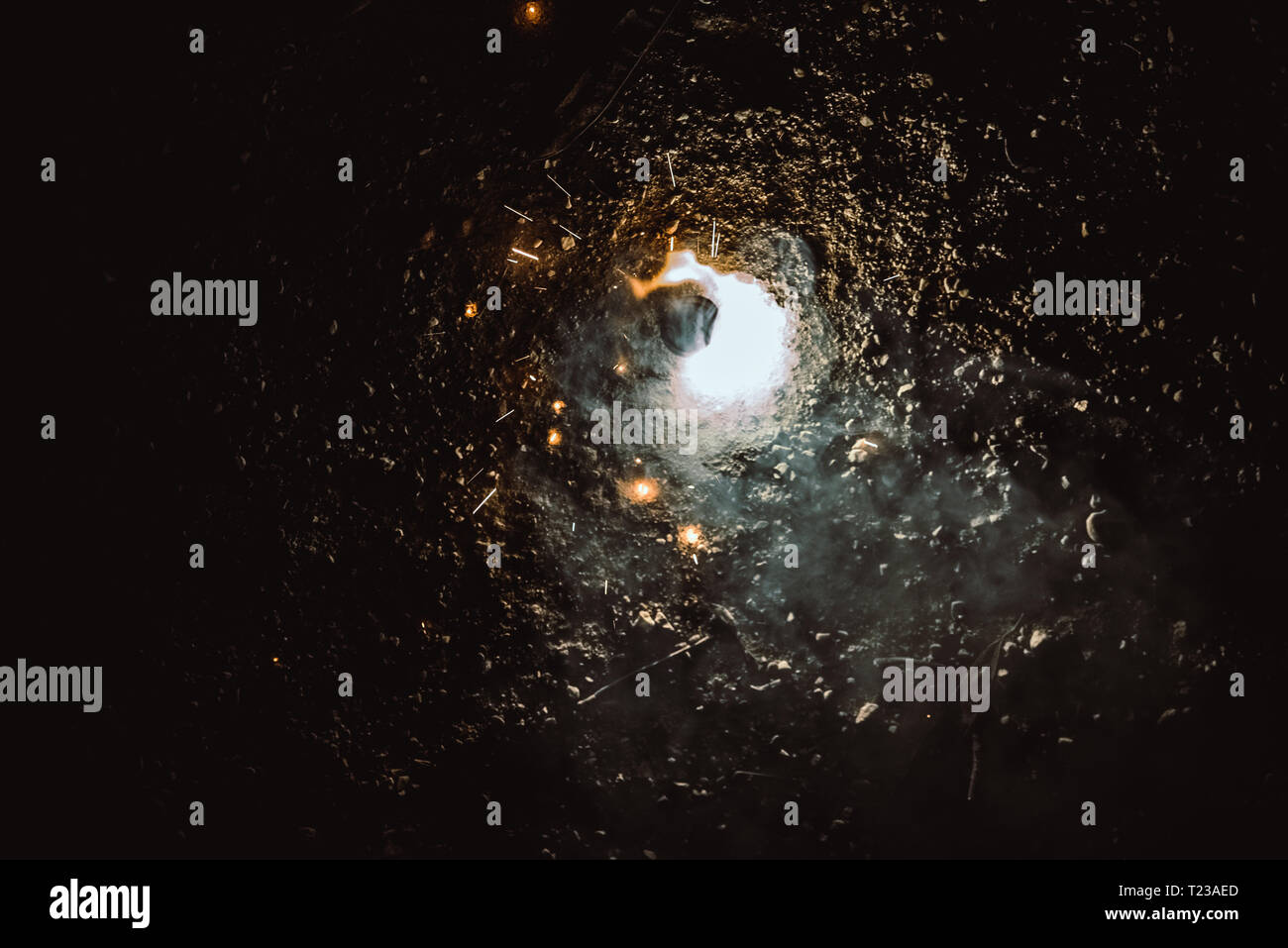 Luminous firecrackers spinning sparks of fire Stock Photo - Alamy