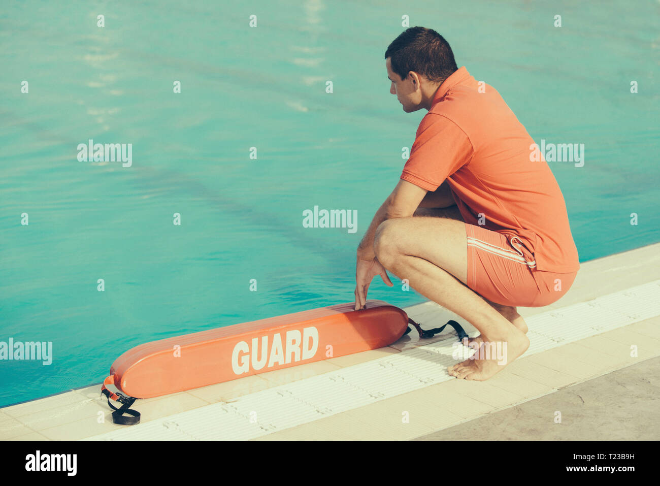 Male pool lifeguard hi-res stock photography and images - Alamy
