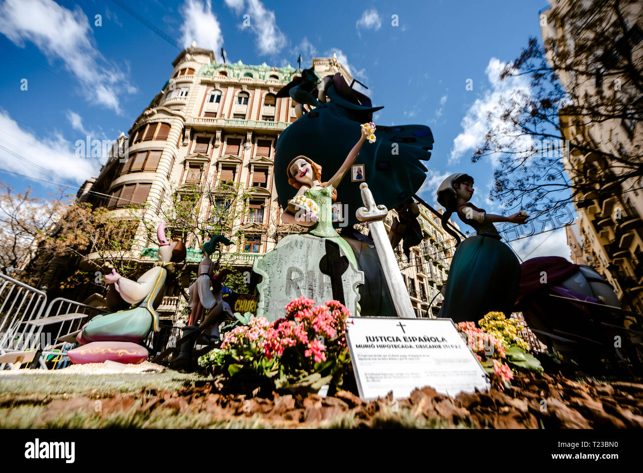 Valencia, Spain - March 19, 2019: Detail of the beautiful and ...