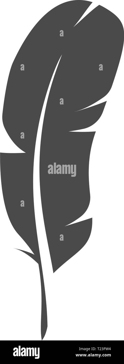 Vector feather symbol or sign illustration design on white background ...
