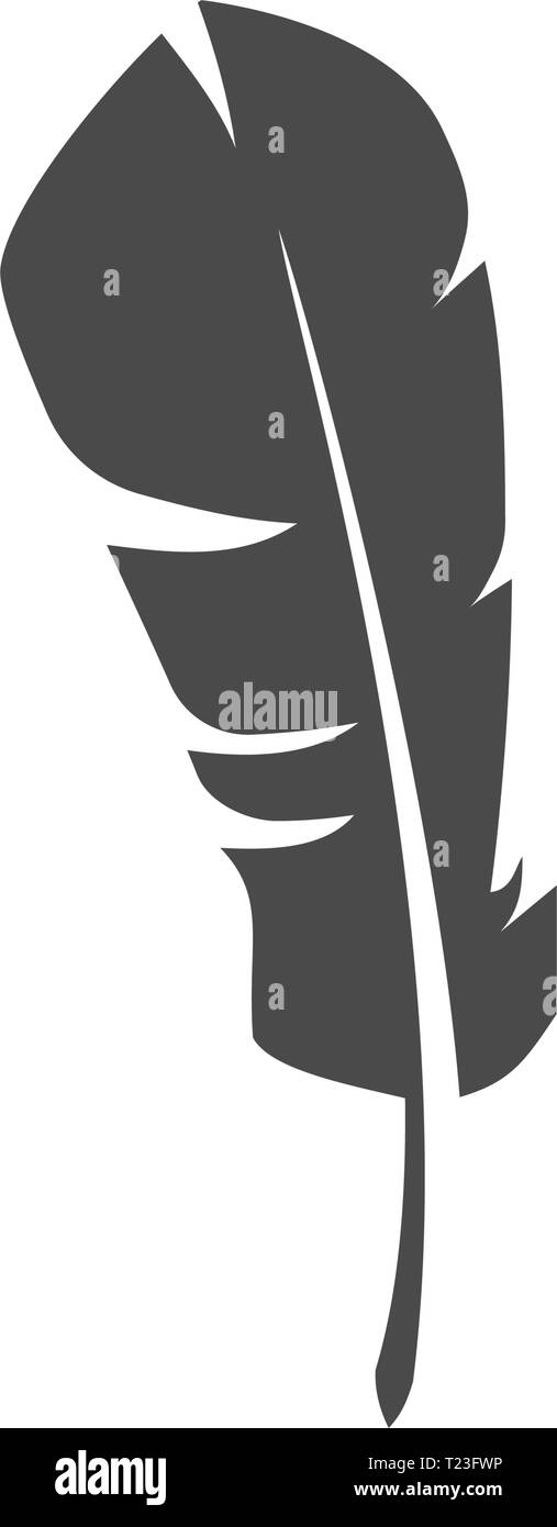 Feather pen symbol isolated on white background. Sign illustration ...