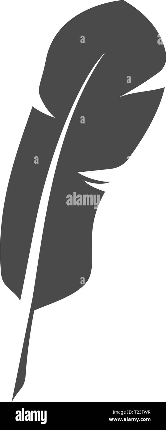 Vector feather symbol or sign illustration design. Isolated on white ...