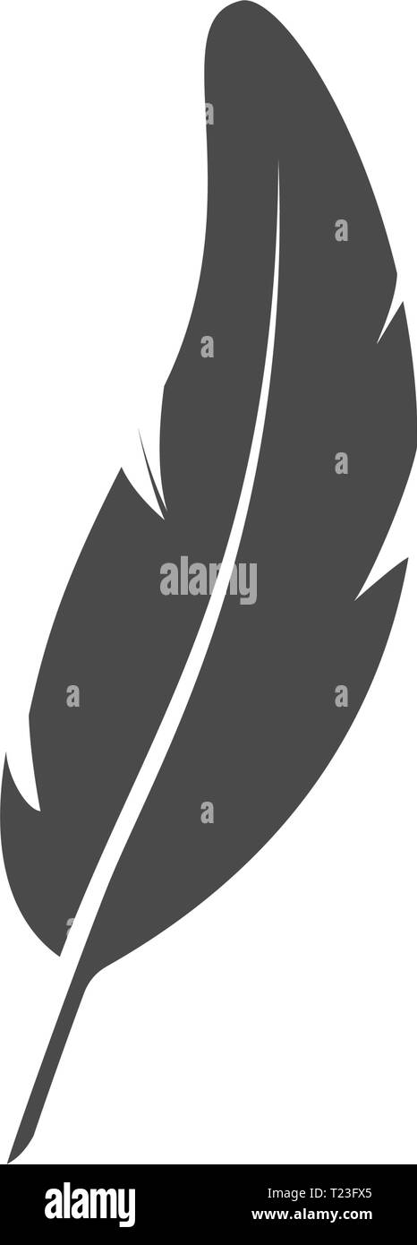 Vintage feather pen symbol. Sign illustration design. Isolated on white ...