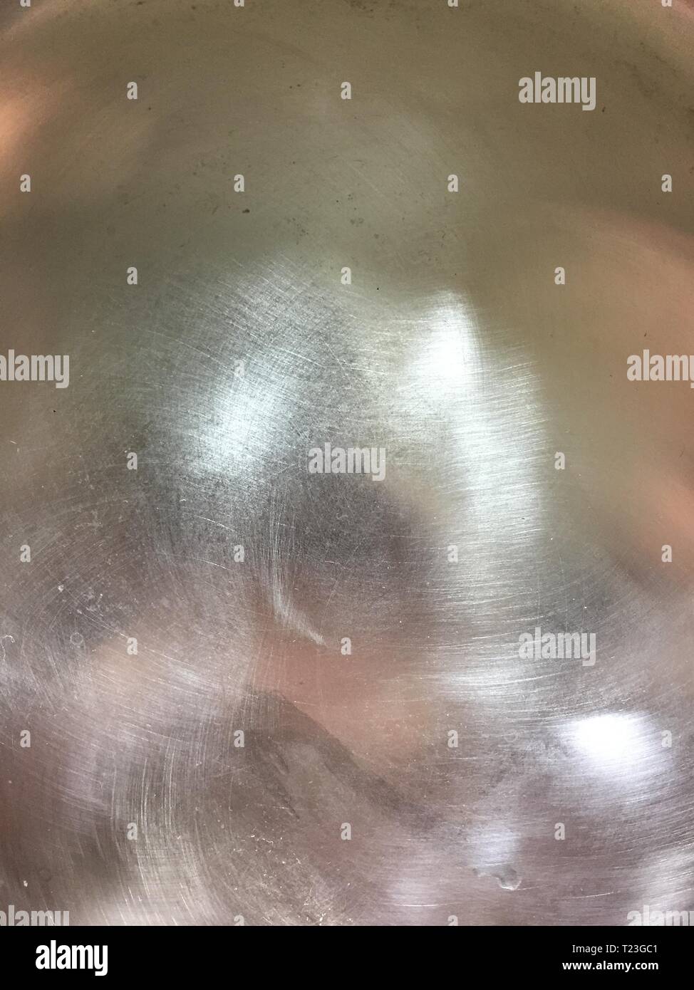 Stainless steel surface, bottom of a pot, clean, polished Stock Photo ...
