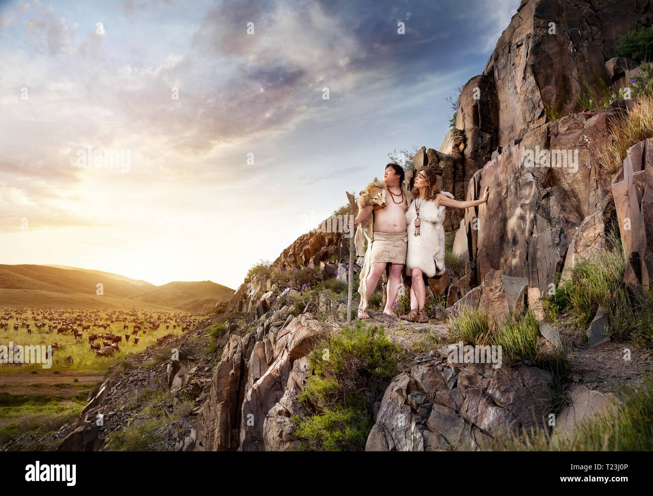 Caveman spear hi-res stock photography and images - Alamy