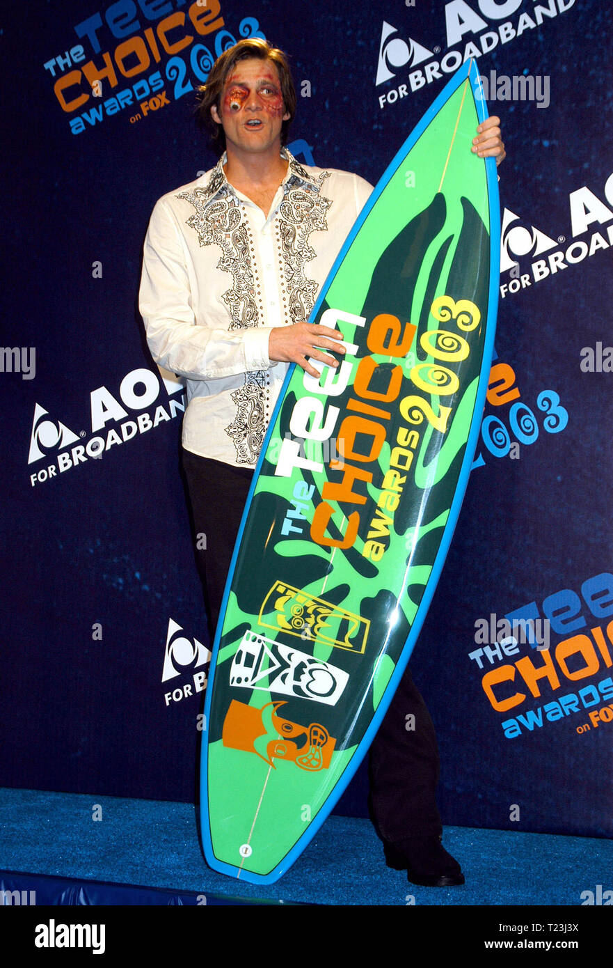Jim Carrey, The 2003 Teen Choice Awards Press Room, held at The ...