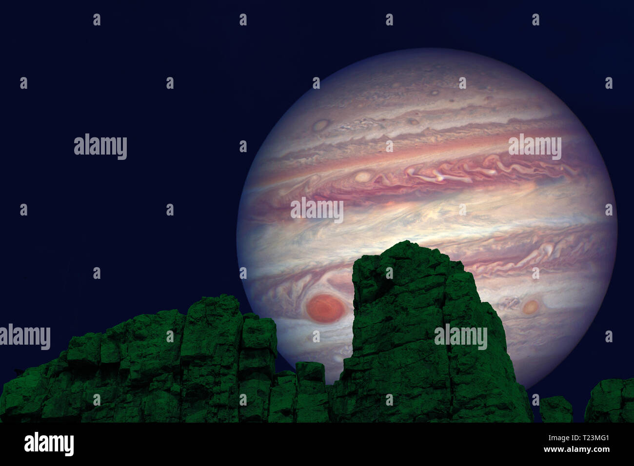 Jupiter back between two mountain night sky, Elements of this image ...