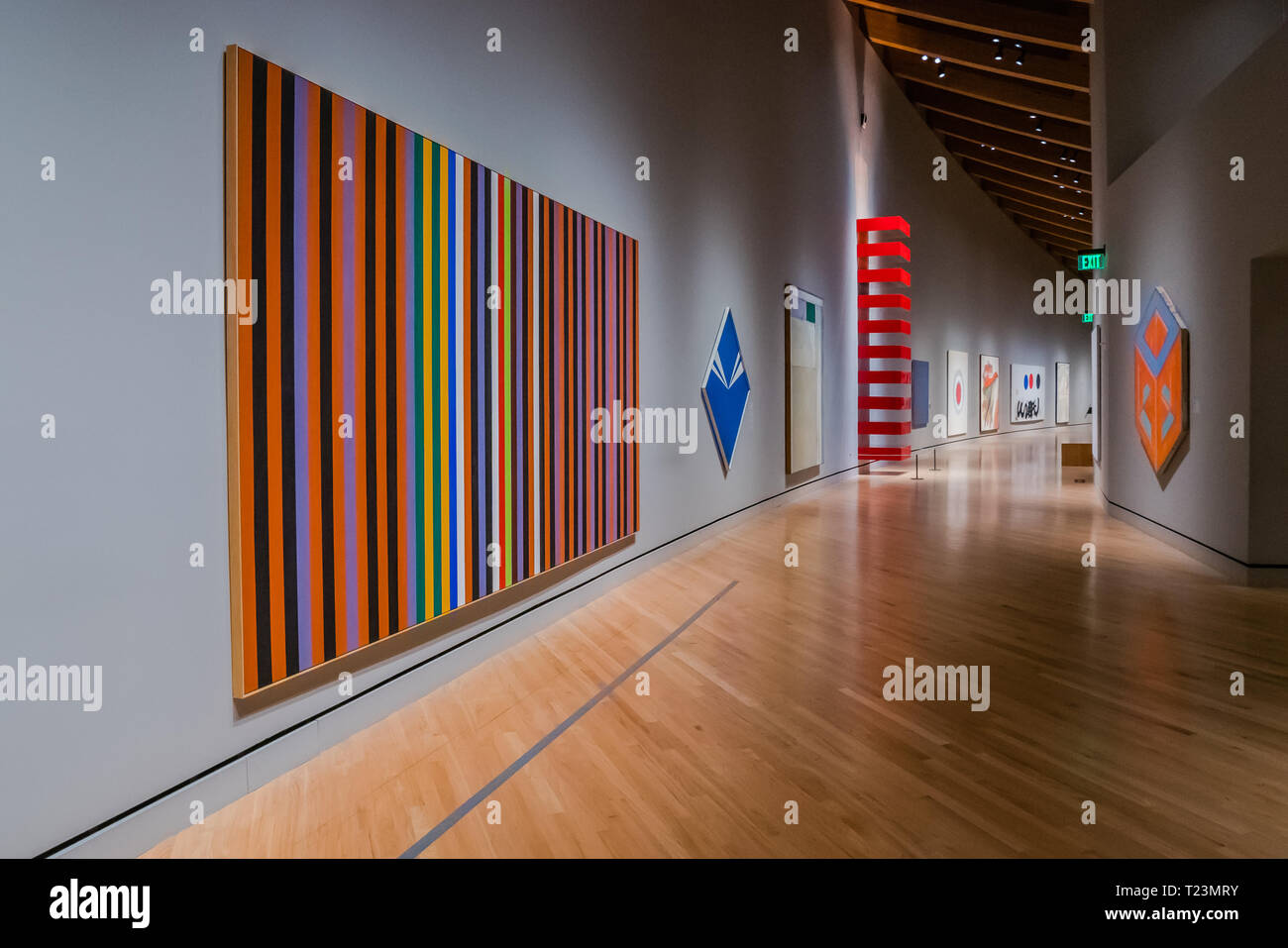 Abstract Art Work And Oil Painting Inside An Art Gallery Stock Photo