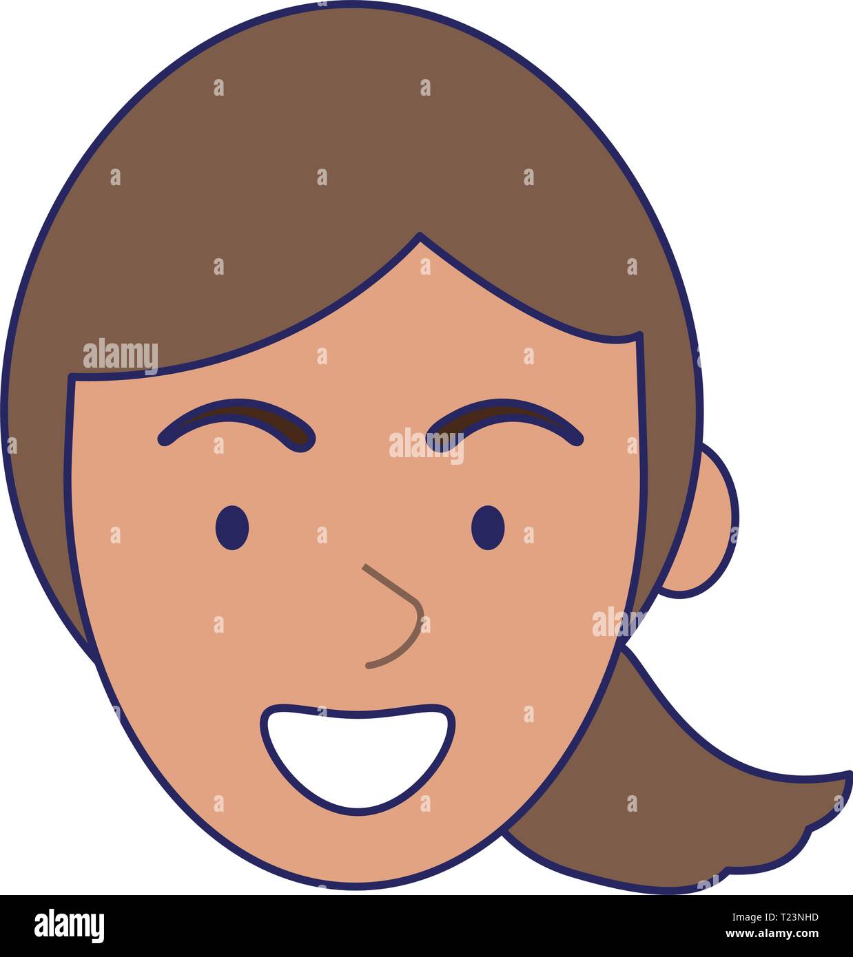 Woman face smiling cartoon Stock Vector Image & Art - Alamy