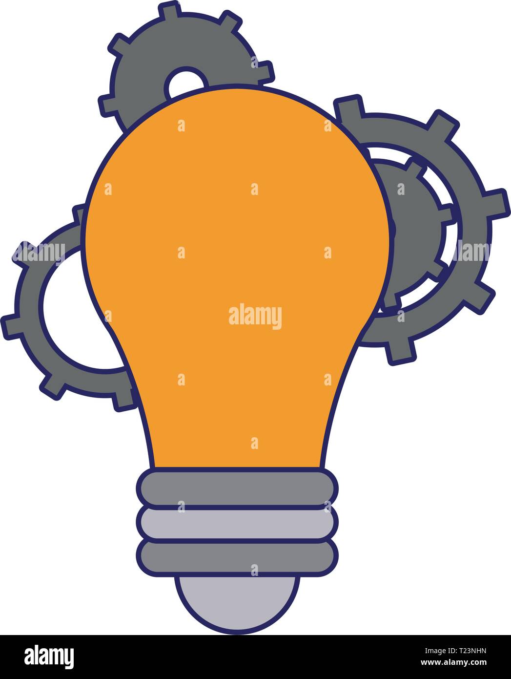 Bulb light and gears symbols Stock Vector Image & Art - Alamy