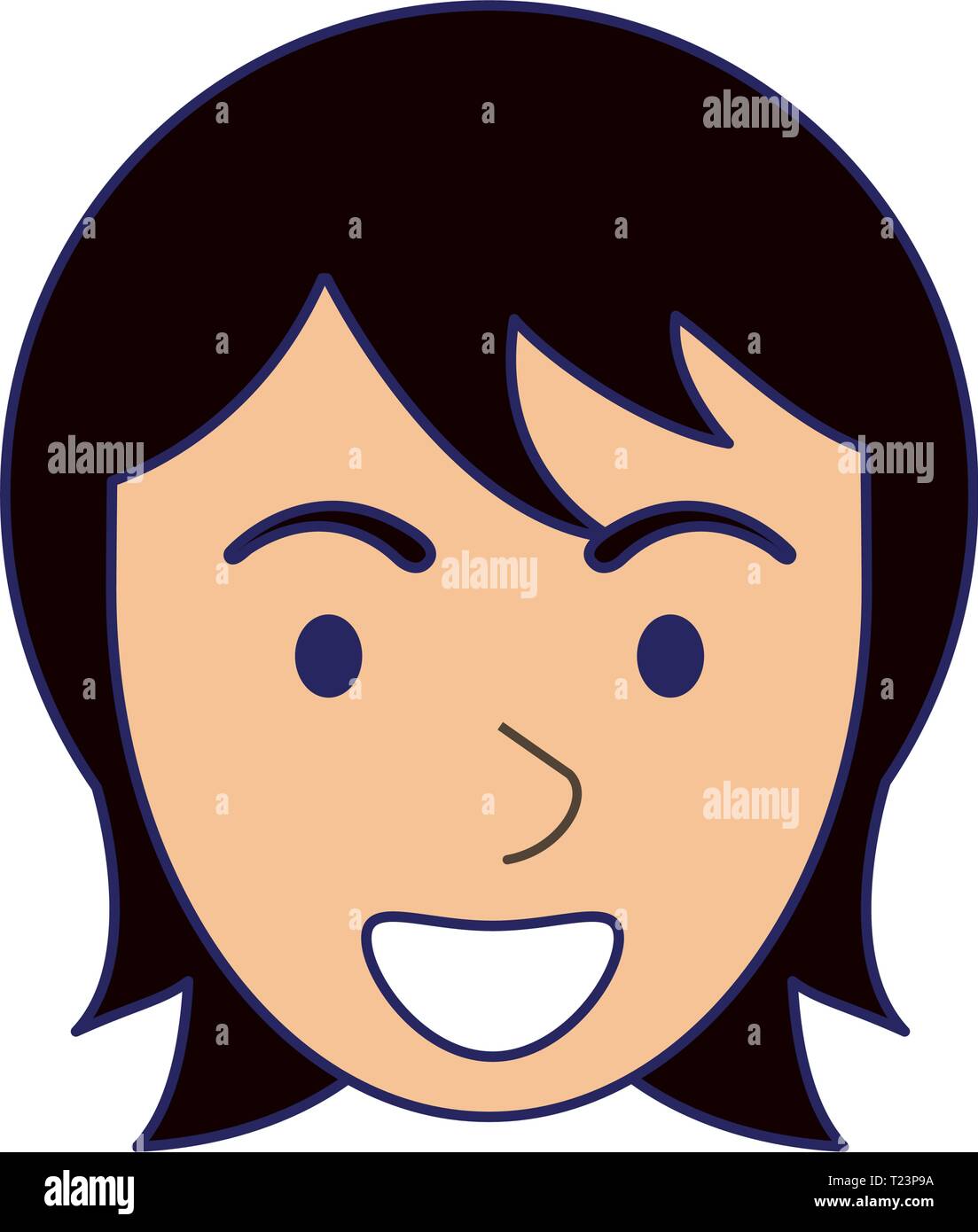 Woman face smiling cartoon Stock Vector Image & Art - Alamy