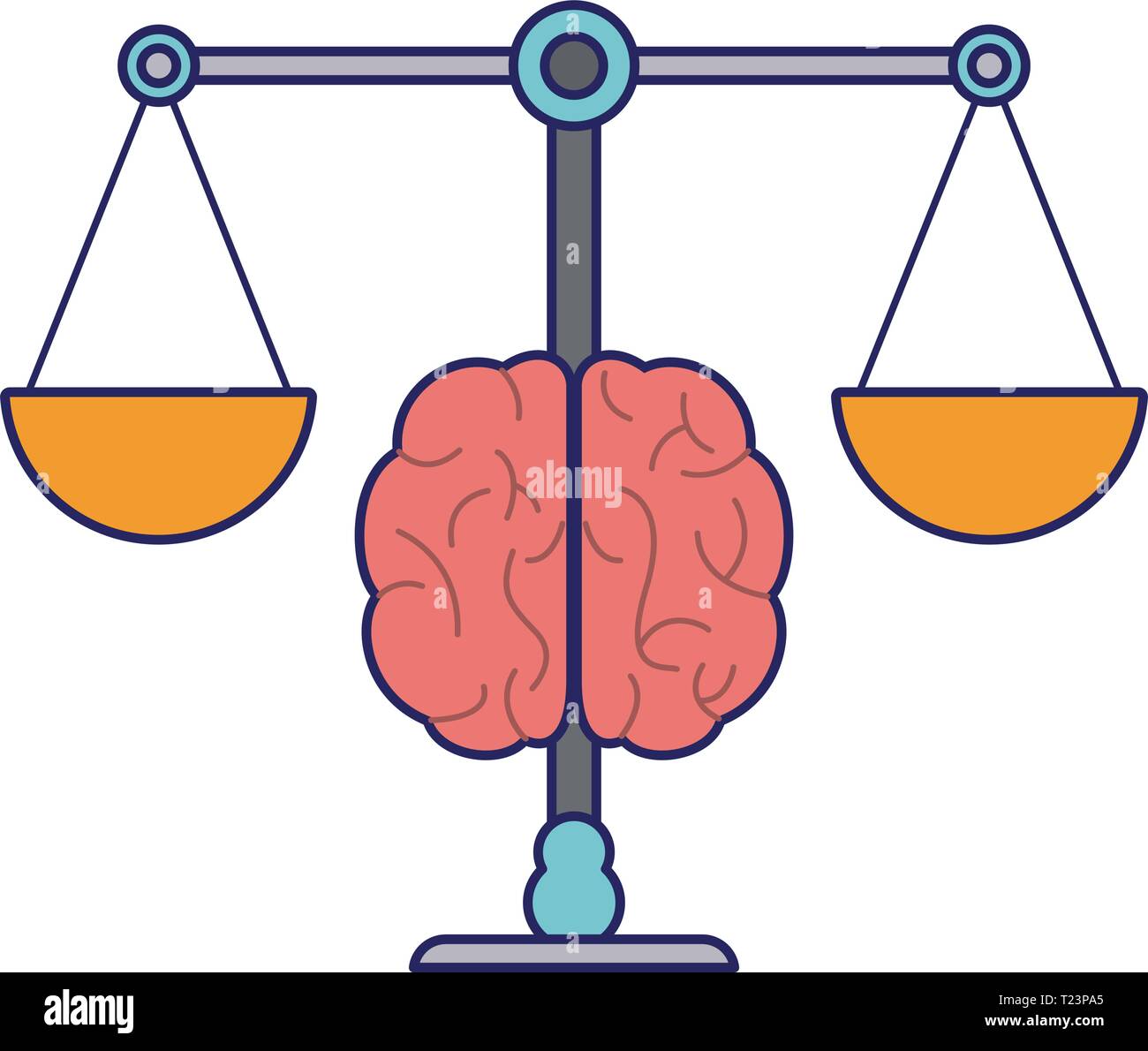 Justice balance and brain symbol Stock Vector Image & Art - Alamy