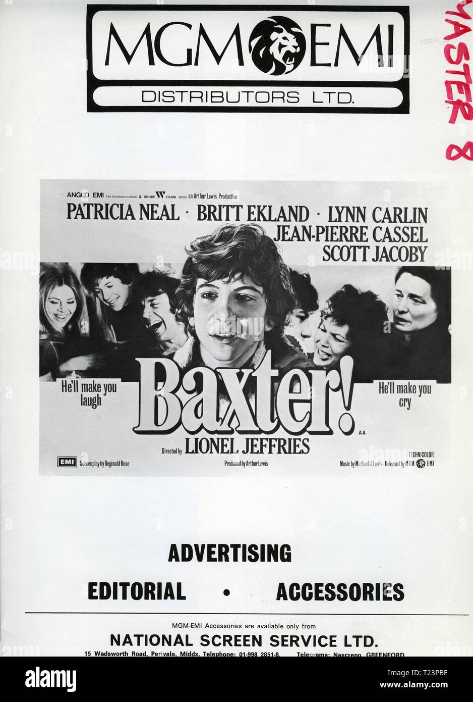 Baxter (1973) Publicity information, Date: 1973 Stock Photo - Alamy