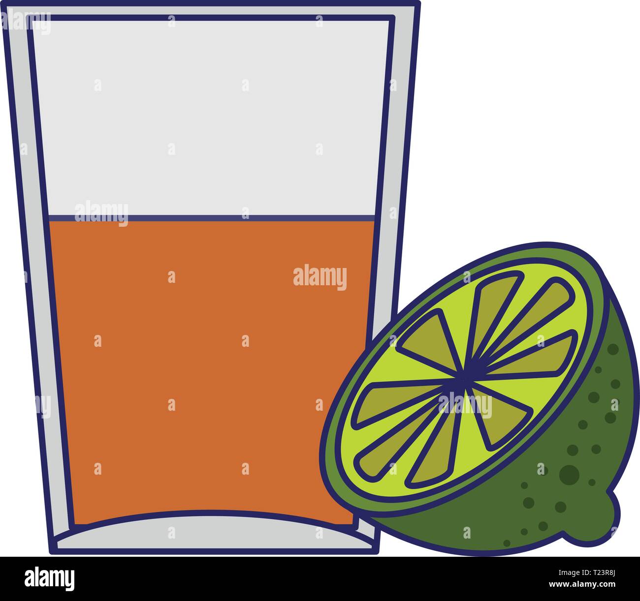 Tequila shot with lemon cartoon Stock Vector Image & Art - Alamy
