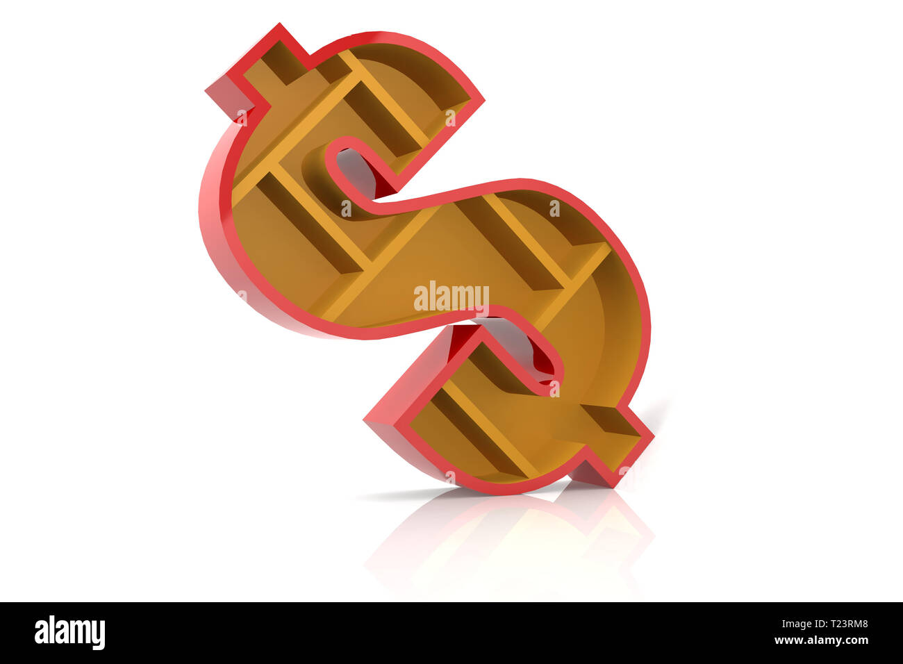 Red dollar sign shell isolated, 3D rendering Stock Photo - Alamy