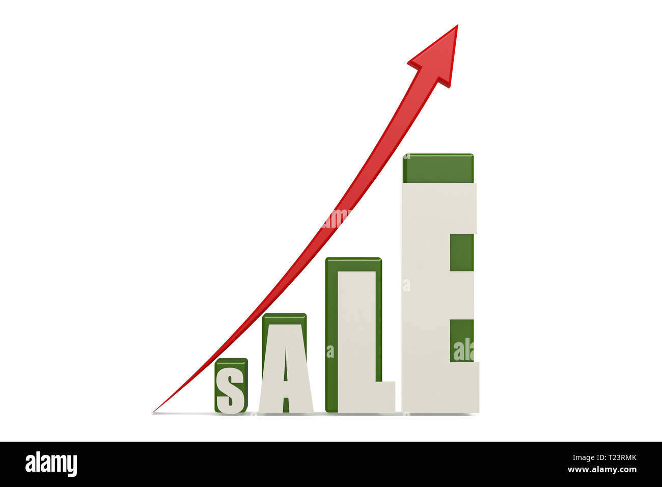Sale word with up red arrow, 3D rendering Stock Photo - Alamy