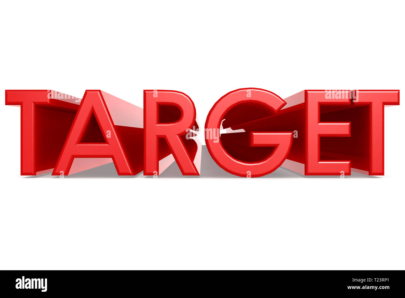 Red 3D target text on white background, 3D rendering Stock Photo - Alamy