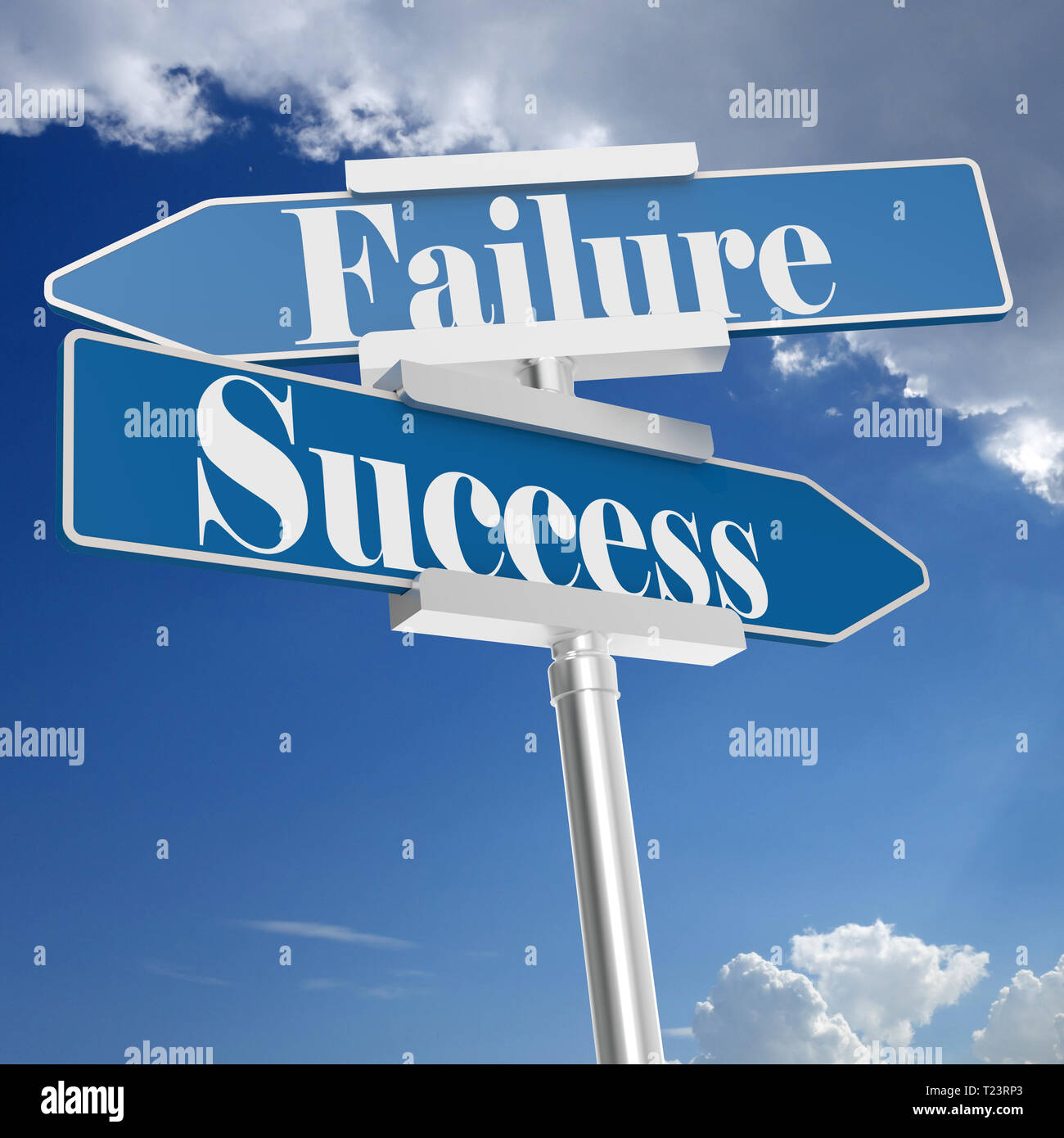 Success or Failure signs, isolated on white. 3D rendering Stock Photo ...