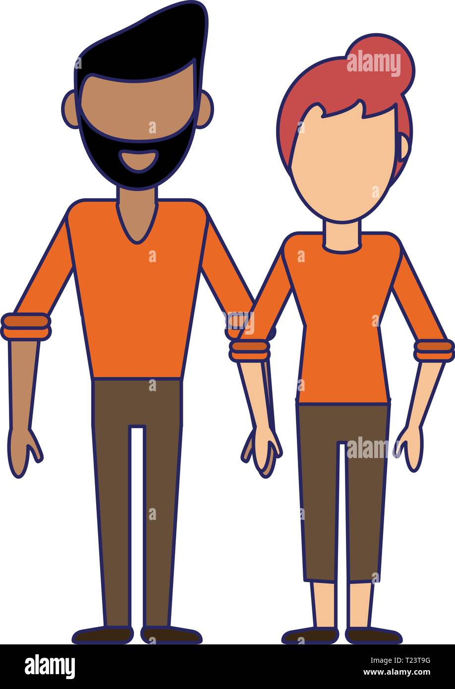 Couple boyfriend and girlfriend cartoon Stock Vector Image & Art - Alamy