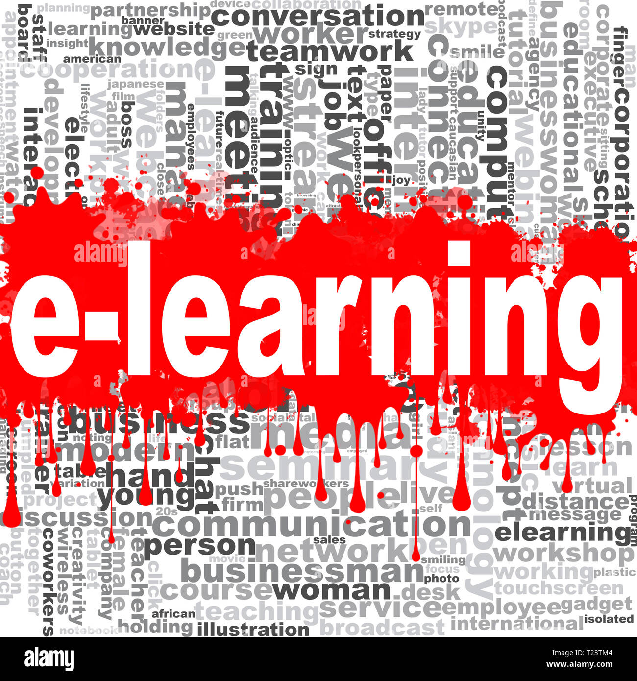 E--learning word cloud. Creative illustration of idea word lettering ...