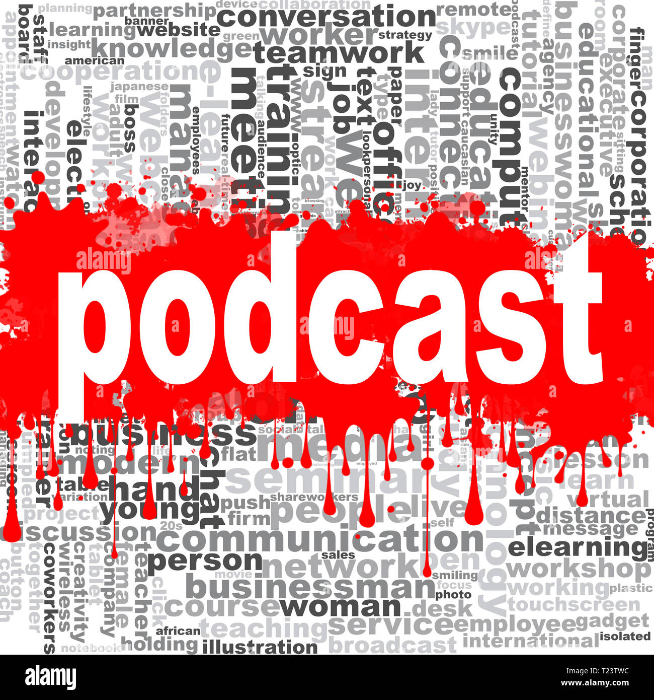 Podcast word cloud. Creative illustration of idea word lettering ...