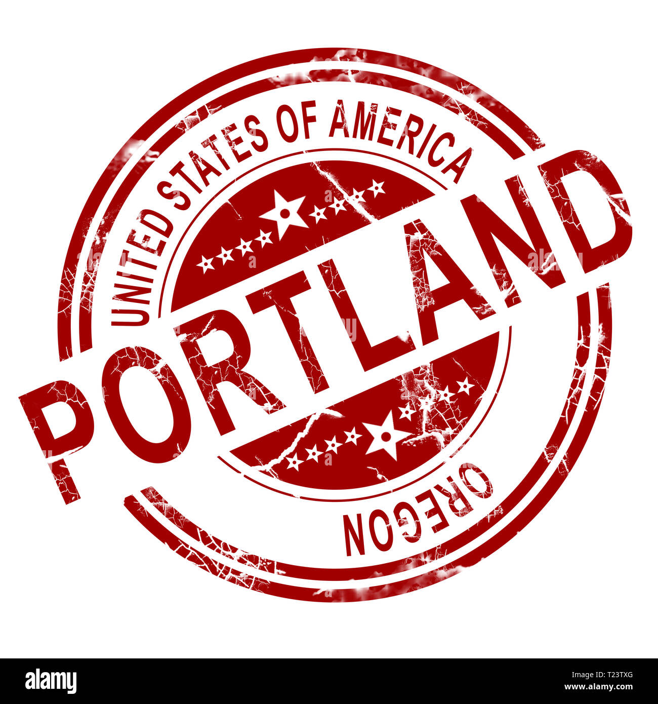 Red Portland with white background, 3D rendering Stock Photo - Alamy