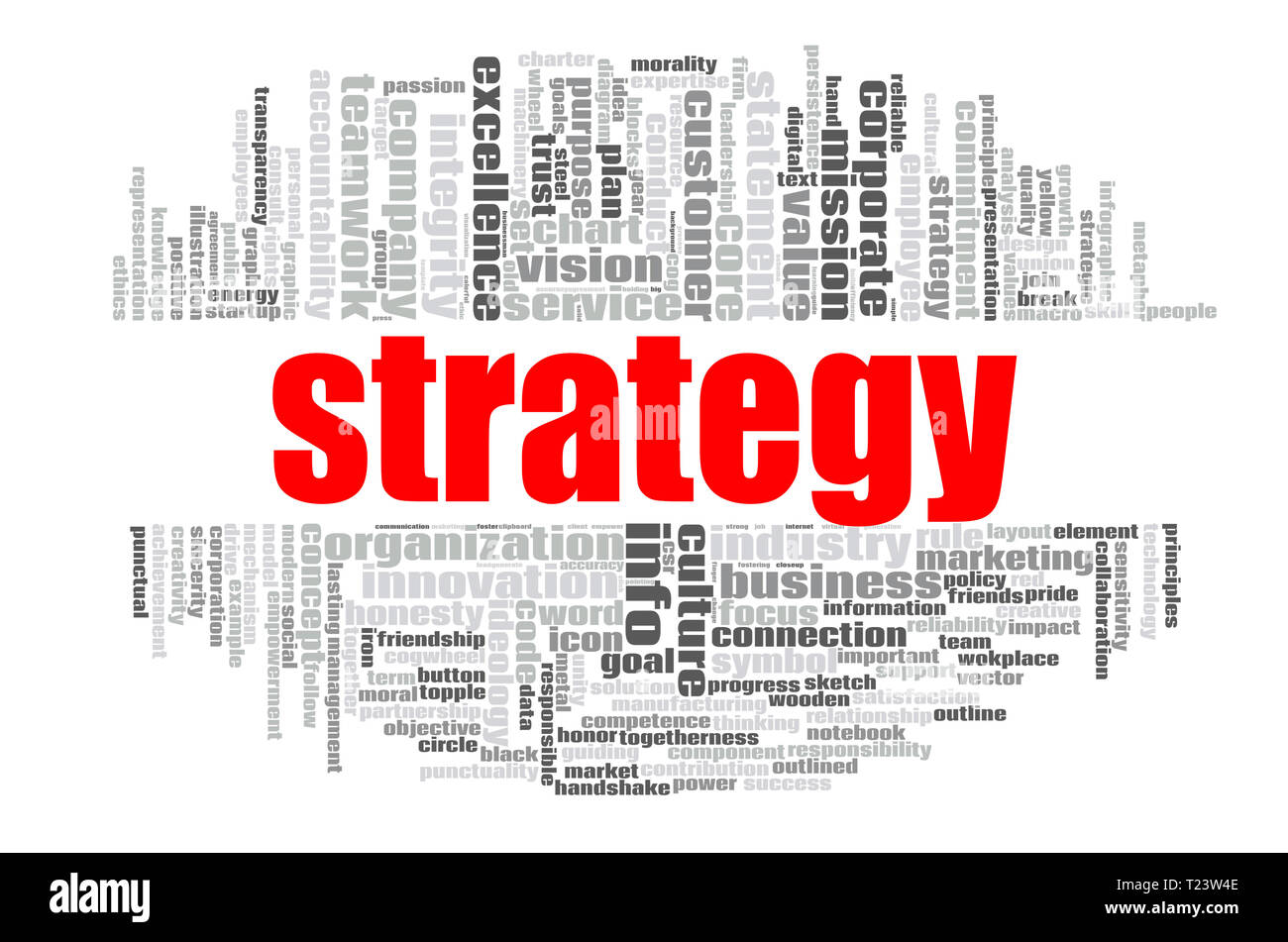 Strategy word cloud concept on white background, 3d rendering Stock ...