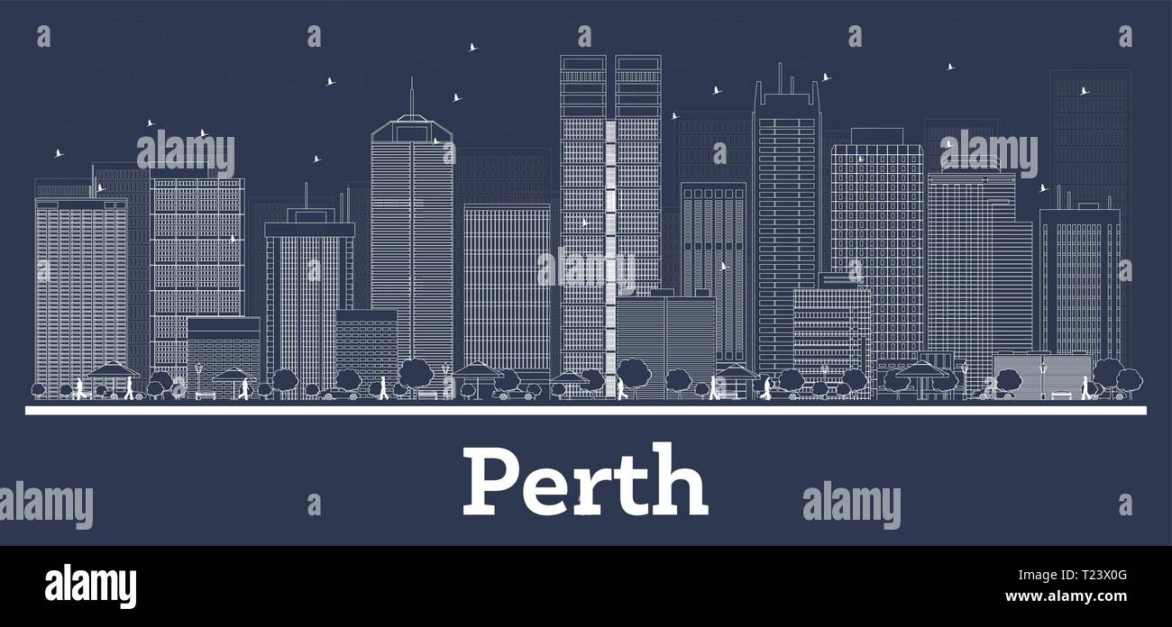 Perth city skyline silhouette hi-res stock photography and images - Alamy