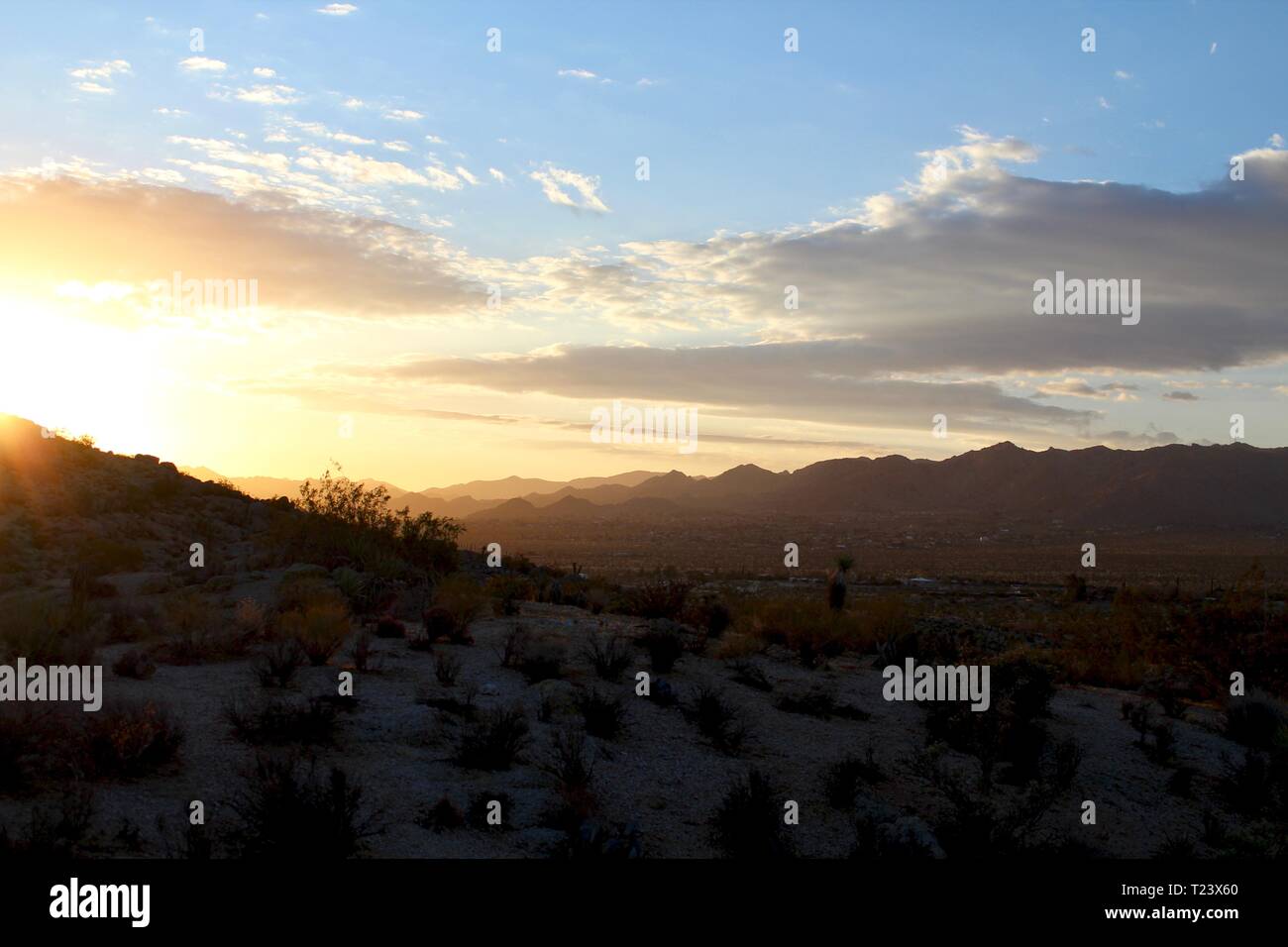 Desert sunrise and sunset Stock Photo - Alamy