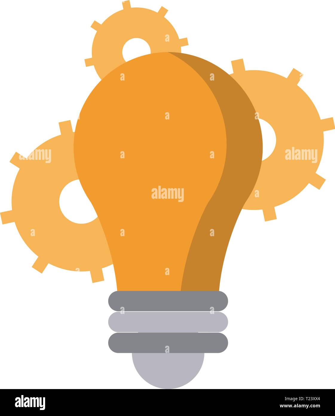 Bulb light and gears symbols Stock Vector Image & Art - Alamy