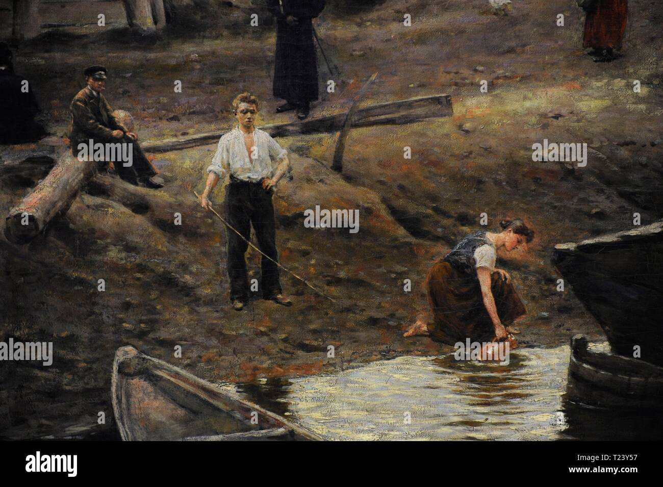 Aleksander Gierymski (1850-1901). Pintor polaco. Powisle. Ribera del Vístula en Varsovia, hacia ...