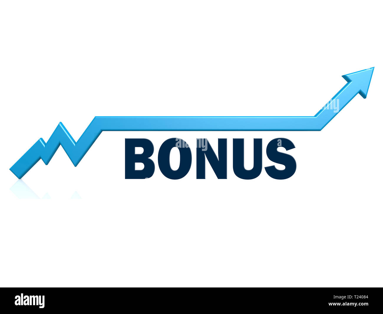 Bonus word with blue grow arrow, 3D rendering Stock Photo - Alamy