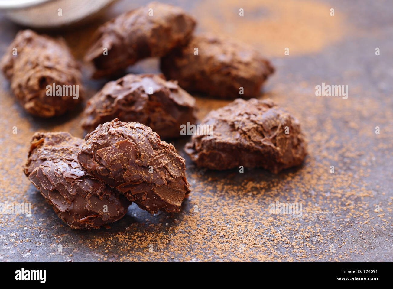 homemade chocolate truffle candy sweets Stock Photo - Alamy