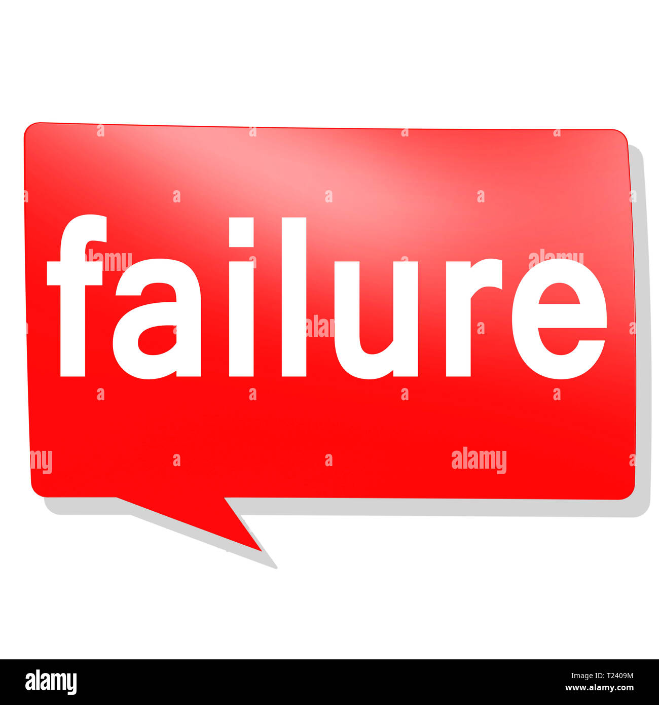 Failure word on red speech bubble, 3D rendering Stock Photo - Alamy