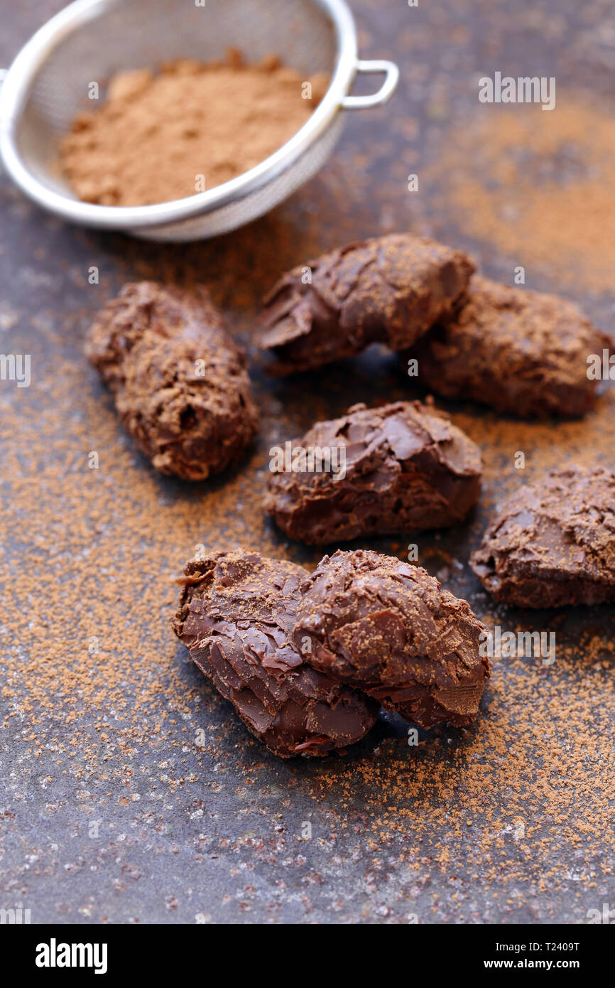 homemade chocolate truffle candy sweets Stock Photo - Alamy