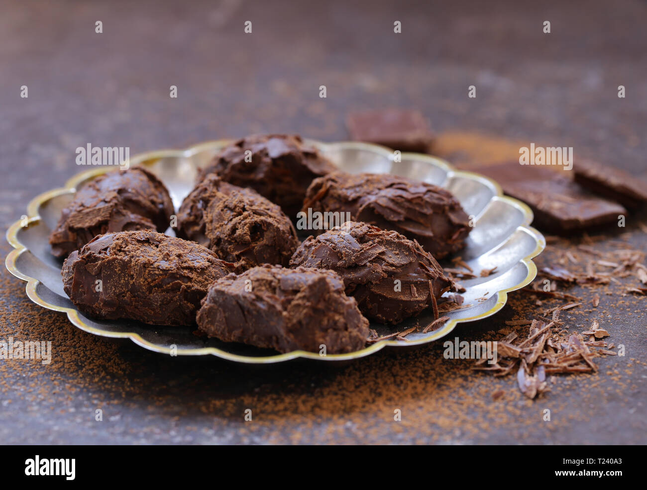 homemade chocolate truffle candy sweets Stock Photo - Alamy