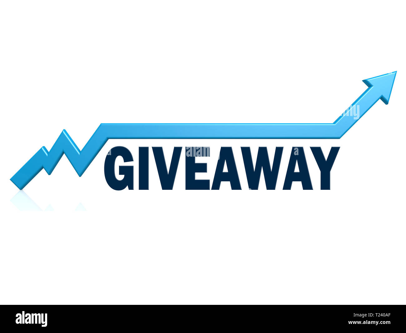 Giveaway word with blue grow arrow, 3D rendering Stock Photo - Alamy