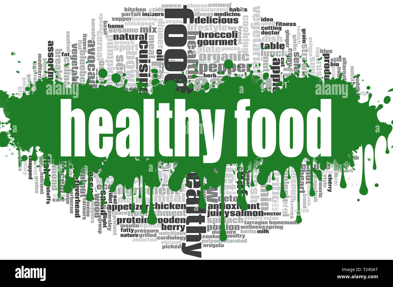 Healthy food word cloud concept on white background, 3d rendering Stock ...